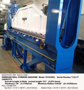 10 ft x 0.125 Farnham 1010-EXX Aircraft Roll Forming Machine